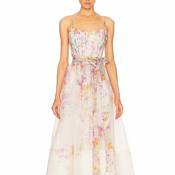 Zimmermann | Dresses | Zimmermann Dawning Corset Dress Floral Maxi ...